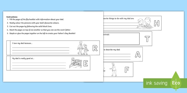 Father's Day Book Printable | F-2 | Teacher-made Resources