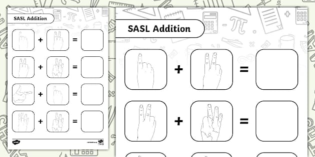 SASL Single-Digit Addition Activity Worksheet (teacher made) SASL Single-Digit Addition Activity Worksheet (teacher made)
