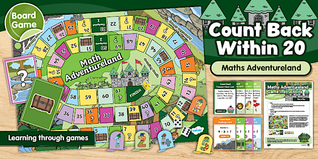 Maths Adventureland Board Game – Count Back Within 20
