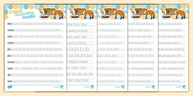 X Words Handwriting Practice Worksheet - Twinkl