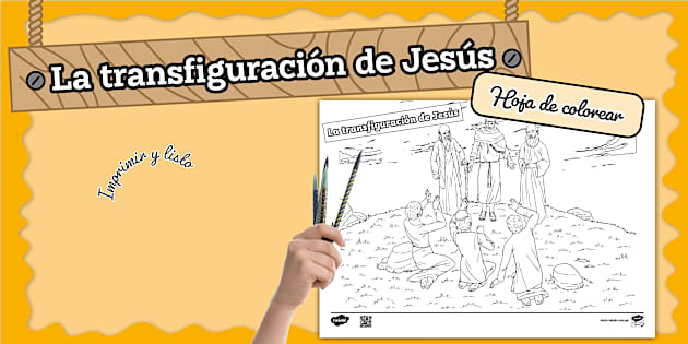 Hoja de colorear: La transfiguración de Jesús