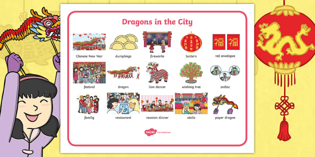 Dragons in the City Word Mat (Teacher-Made) - Twinkl