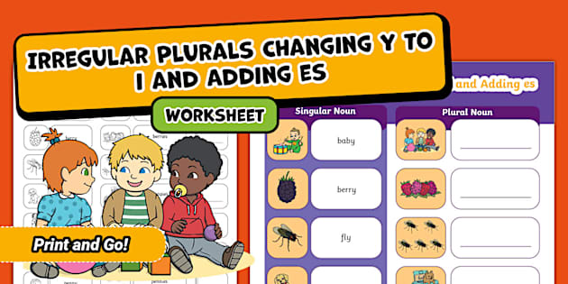 Irregular Plurals Changing y to i and Adding es Worksheet