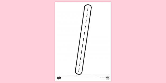 NZ Lowercase L Road Lettering Colouring | Colouring Sheets