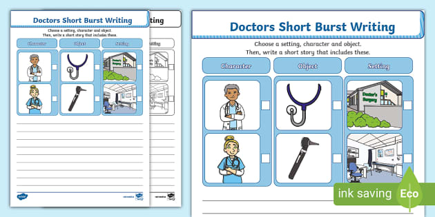 Doctors Short Burst Writing Template (Teacher-Made) - Twinkl
