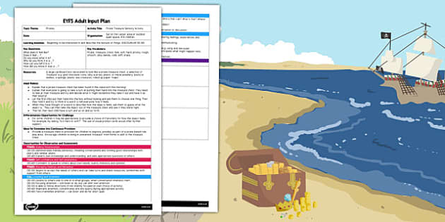 Pirate Treasure Sensory Activity EYFS Adult Input Plan - plan