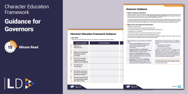 Guidance for Governors: Character Education Framework