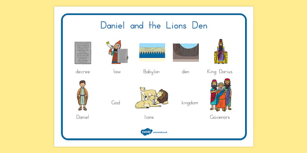 Daniel and the Lion's Den Word Mat (teacher made) - Twinkl