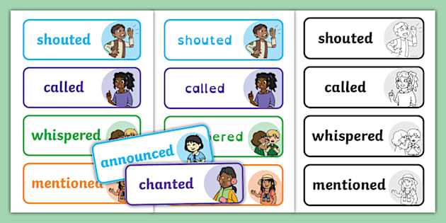 45 Said Synonyms Word Cards I Ready to use Resources