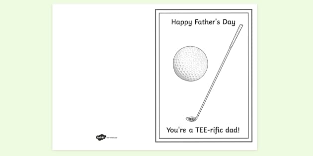 FREE! - Golf Club & Ball Father's Day Card Colouring Activity
