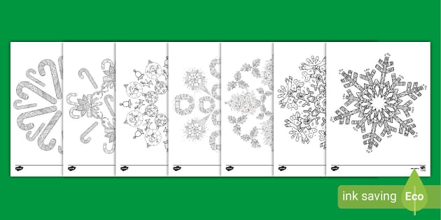 Christmas in Canada Mandala Mindfulness Colouring Pages