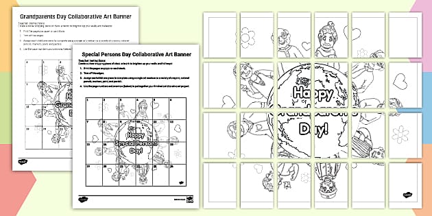 Grandparents Day Collaborative Art Banner (teacher made)