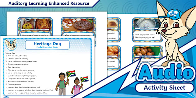 Foundation Phase English Heritage Day Foods Discussion Cards