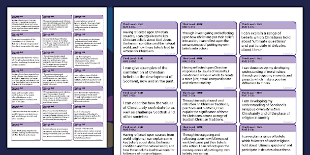 CfE Third Level RME Experiences and Outcomes Stickers CfE Third Level RME Experiences and Outcomes Stickers