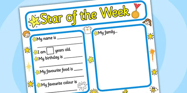 Star of the Week Writing Frame (teacher made) - Twinkl