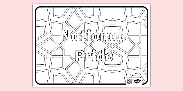 Values Mindful Coloring - National Pride - Twinkl