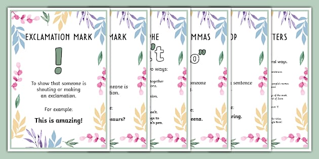 Colourful Botanical Themed Punctuation Display Posters Colourful Botanical Themed Punctuation Display Posters