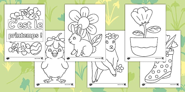 Coloriages : Mon premier printemps (creat de profesori)