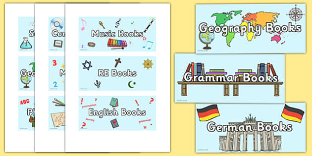 Large Book Tray Labels - large, book, tray labels, tray, labels