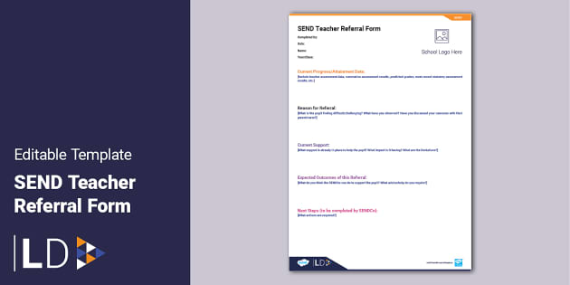 SEND Teacher Referral Form - Leaders - SLT (teacher made)