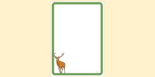 Rampant Red Deer Page Border | Page Borders | Twinkl