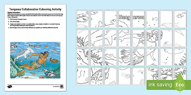 Tangaroa Collaborative Colouring Activity (Teacher-Made)