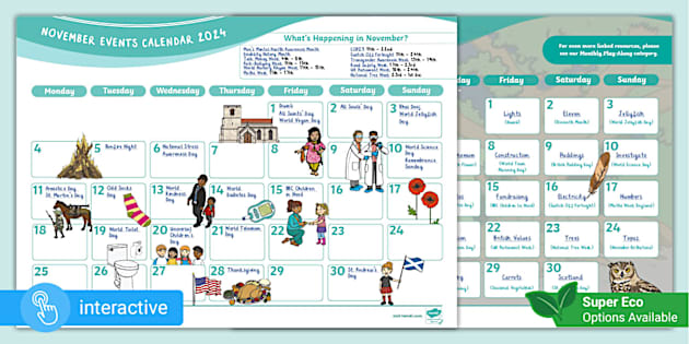 Get Organised with Our November Play-Along and Events Calendar!