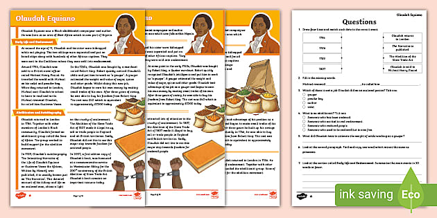 LKS2 Olaudah Equiano Differentiated Reading Comprehension