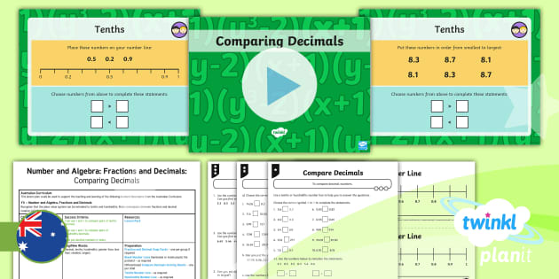 Year 4 Fractions and Decimals: Compare Decimals Lesson 1