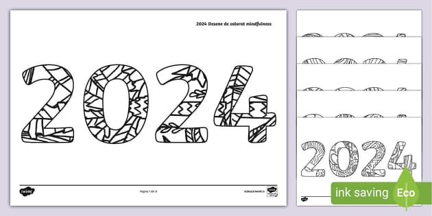2024 Desene de colorat mindfulness (teacher made) - Twinkl