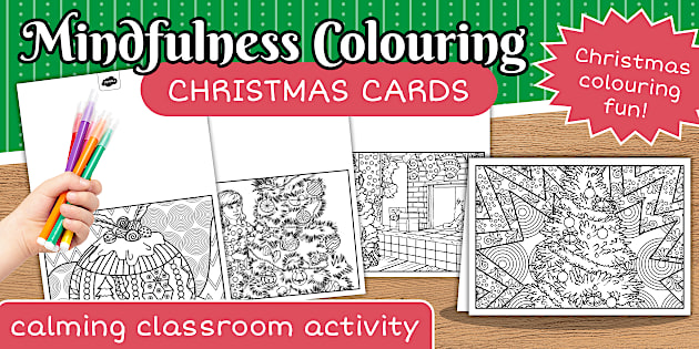 Mindfulness Colouring Christmas Cards