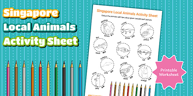Singapore Local Animals Activity Sheet