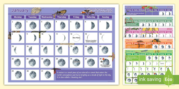 Aotearoa New Zealand Astronomical Calendar 2024 - Twinkl