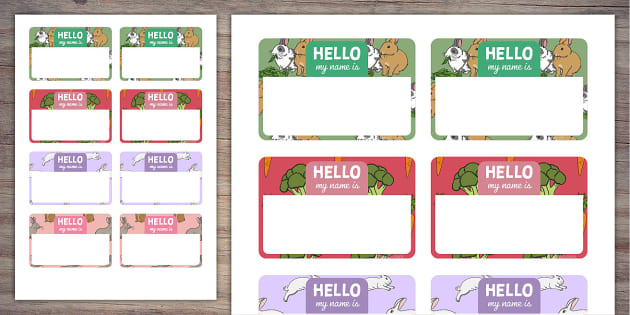 Rabbit Name Tags | Twinkl Party (teacher made) - Twinkl