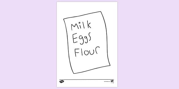 coloring pages shopping list