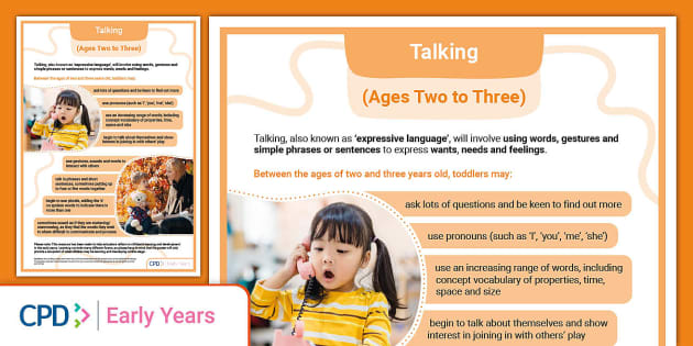 Talking (Ages Two to Three) | Early Years CPD | Poster