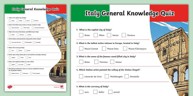General Knowledge about Italy Quiz (teacher made) - Twinkl