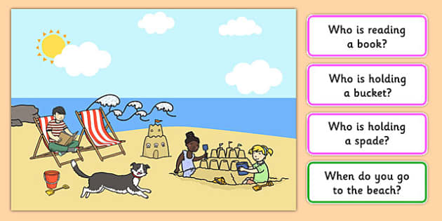 Seaside Picture and Questions (teacher made)