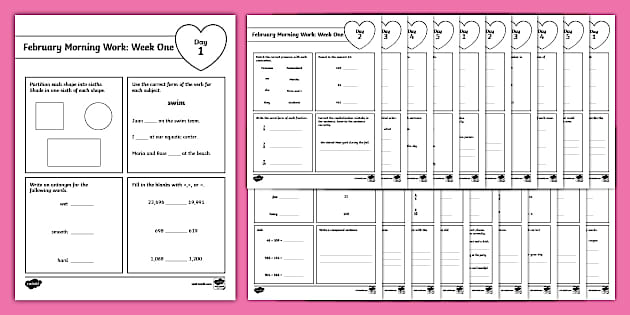 Third Grade February Morning Work Bundle - Twinkl