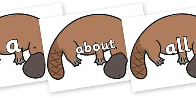FREE! - 100 High Frequency Words on Platypus (teacher made)