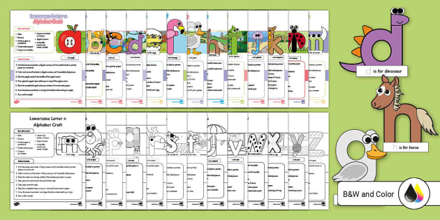 Lowercase Letters a-z Craft Activity Pack - Twinkl