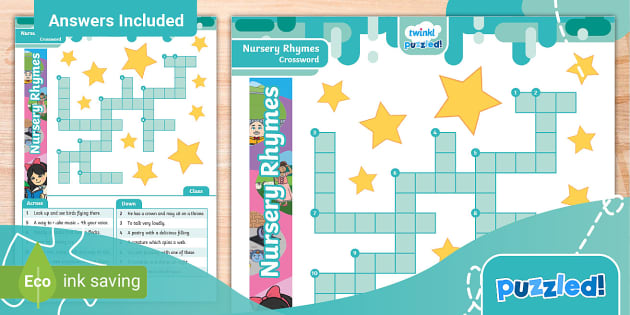 Nursery Rhymes Crossword Puzzle - Twinkl Puzzled - Twinkl