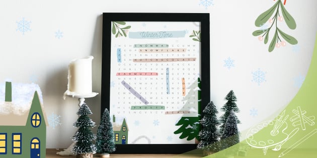 Winter Themed Word Search Poster (teacher made) - Twinkl