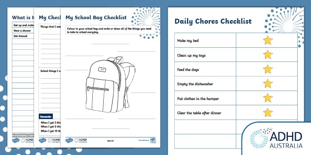 Editable Daily ADHD Checklist