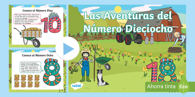 PowerPoint: Las Aventuras del Número Dieciocho - Twinkl