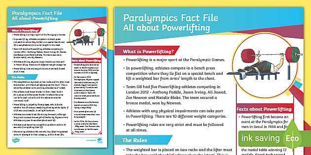 All About Powerlifting Rio Paralympics 2016 Fact File