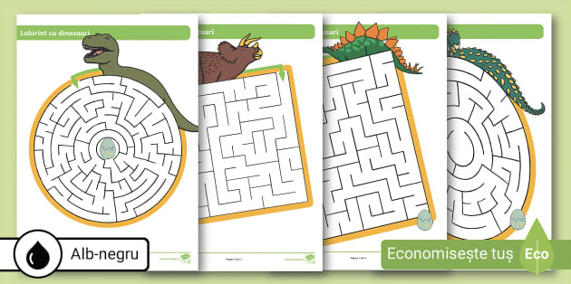 Labirint cu dinozauri – Fișe de activitate (teacher made)