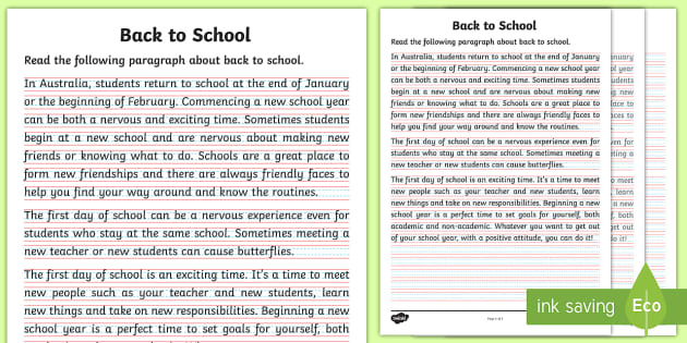 Back to School Handwriting Practice Worksheets