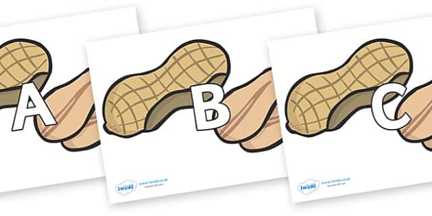 A-Z Alphabet on Peanuts (Teacher-Made) - Twinkl