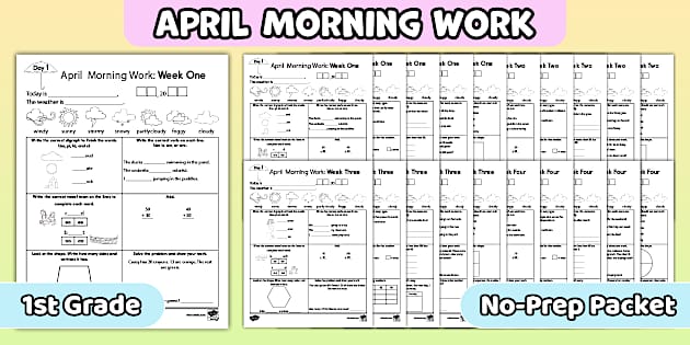 First Grade April Morning Work Pack